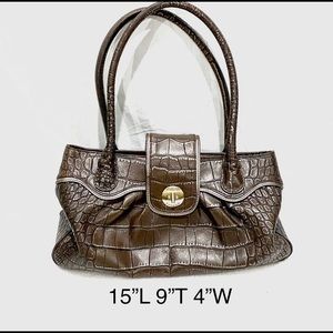 Monsac | Bags | Monsac Large Brown Bag With Croc Print Detail New ...